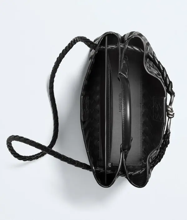 Bottega Veneta Intrecciato Leather Top Handle Bag - Black