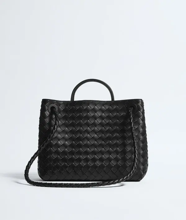 Bottega Veneta Intrecciato Leather Top Handle Bag - Black