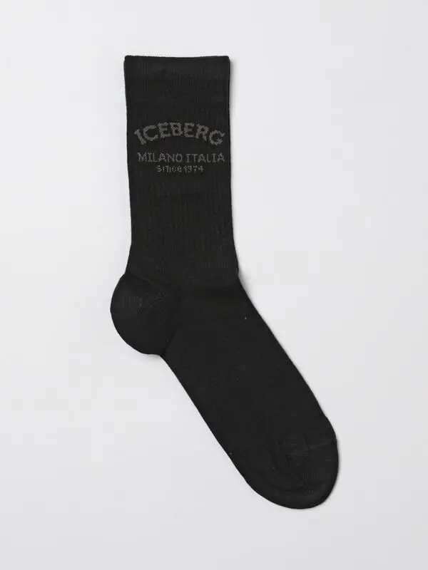 Iceberg Ribbed Socks - Black