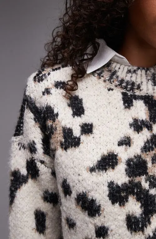 Topshop Animal Spot Relaxed Sweater