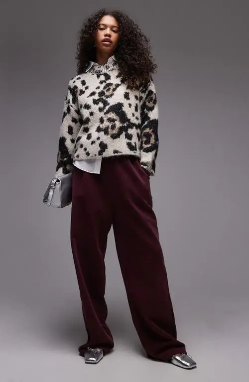 Topshop Animal Spot Relaxed Sweater