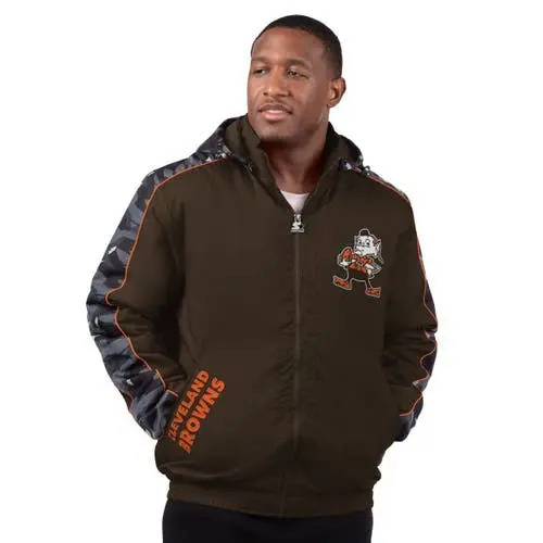STARTER Cleveland Browns Full-zip Hoodie Jacket - Brown