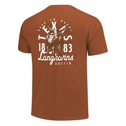 IMAGE ONE Texas Orange Texas Longhorns Comfort Colors Mascot Overlay T-shirt
