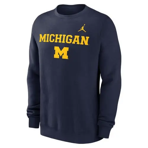 JORDAN BRAND Michigan Wolverines Primetime Primary Stack Pullover Sweatshirt