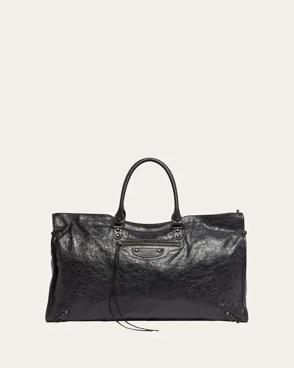 Balenciaga Le City Leather Travel Duffle Bag - Black
