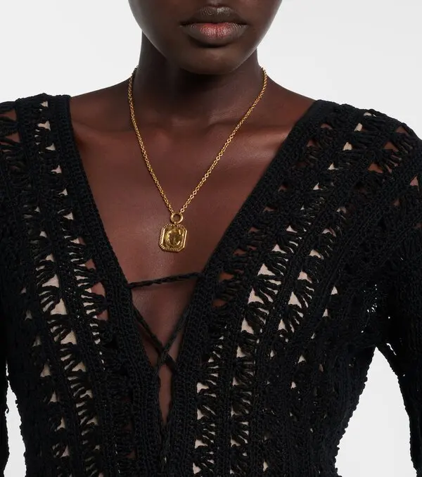 Anna Kosturova Marissa Cotton Crochet Maxi Dress - Black