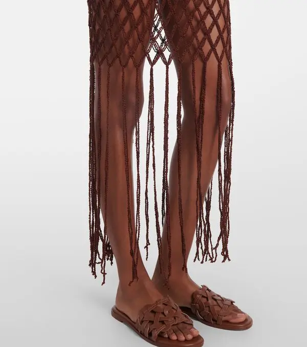 Anna Kosturova Fringed Cotton Minidress