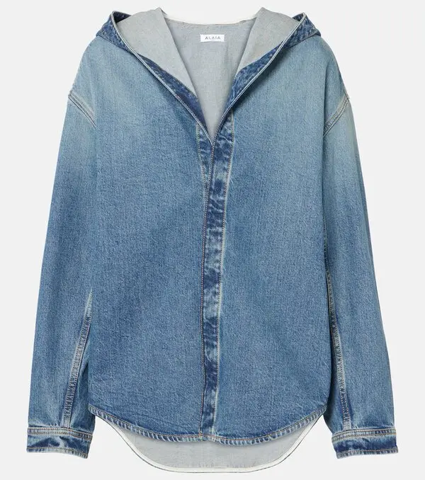 Alaïa Hooded Denim Shirt - Blue