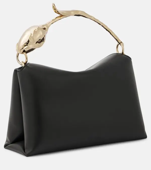 Erdem Bloom Medium Leather Tote Bag - Black