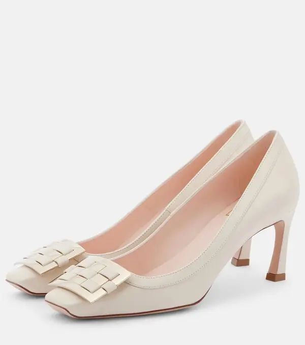 ROGER VIVIER Trompette 70 Leather Pumps - White