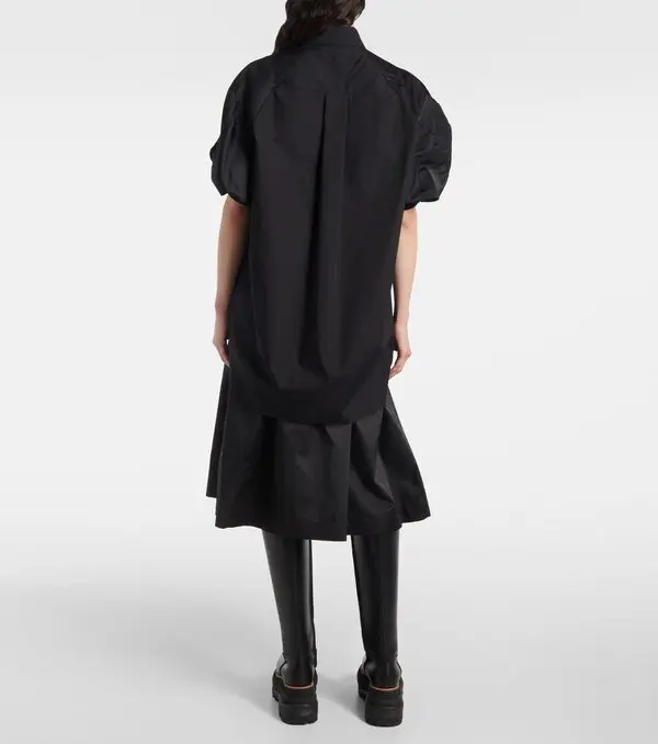 Sacai Poplin And Technical Twill Shirt Dress