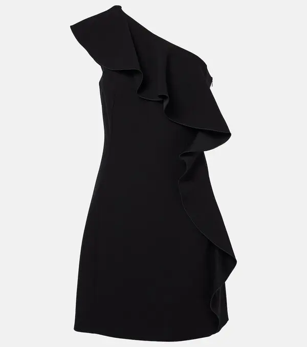 Max Mara Giacomo Ruffled Sablé Minidress - Black