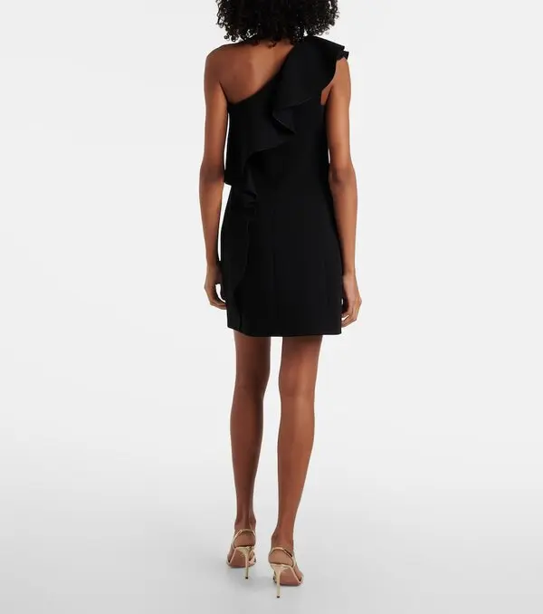 Max Mara Giacomo Ruffled Sablé Minidress - Black
