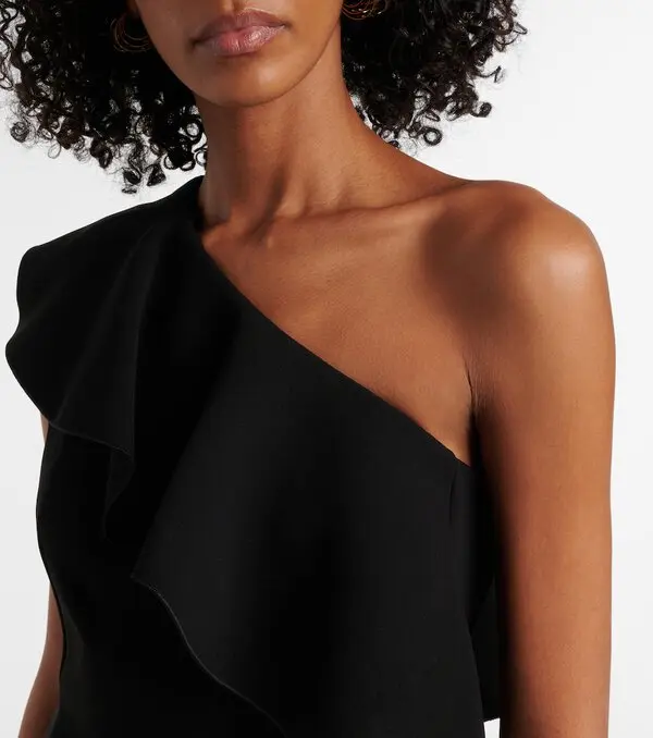Max Mara Giacomo Ruffled Sablé Minidress - Black