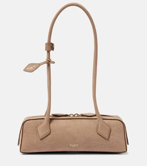 Alaïa Le Teckel Small Croc-effect Shoulder Bag - Beige