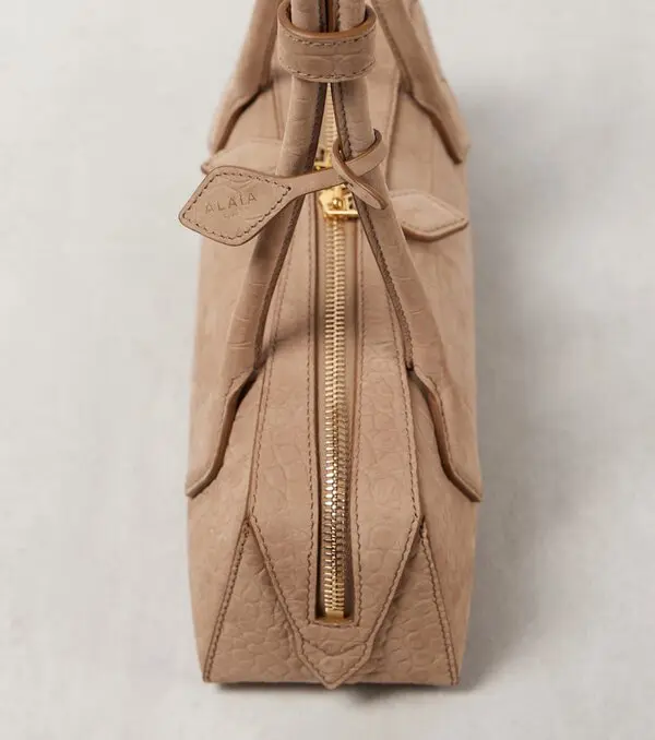 Alaïa Le Teckel Small Croc-effect Shoulder Bag - Beige