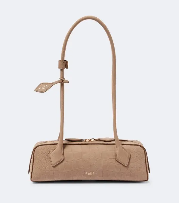 Alaïa Le Teckel Small Croc-effect Shoulder Bag - Grey