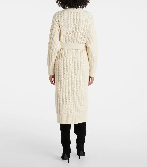 Alaïa Wool Wrap Cardigan - White