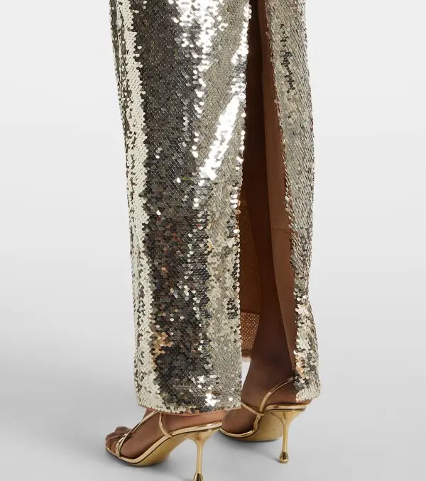SELF-PORTRAIT Sequined Maxi Dress