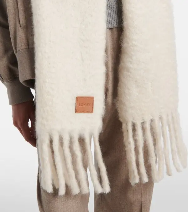 Loewe Fringed Mohair And Wool-blend Scarf