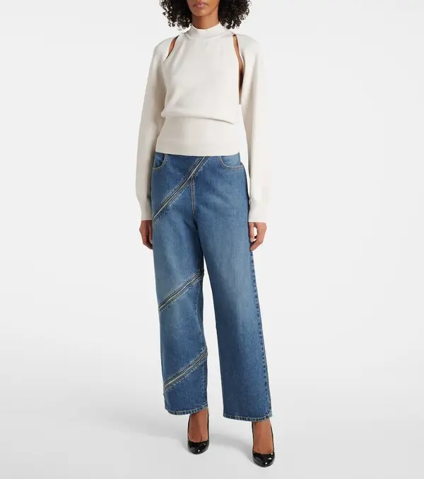 Alaïa Zip-up Wide-leg Jeans