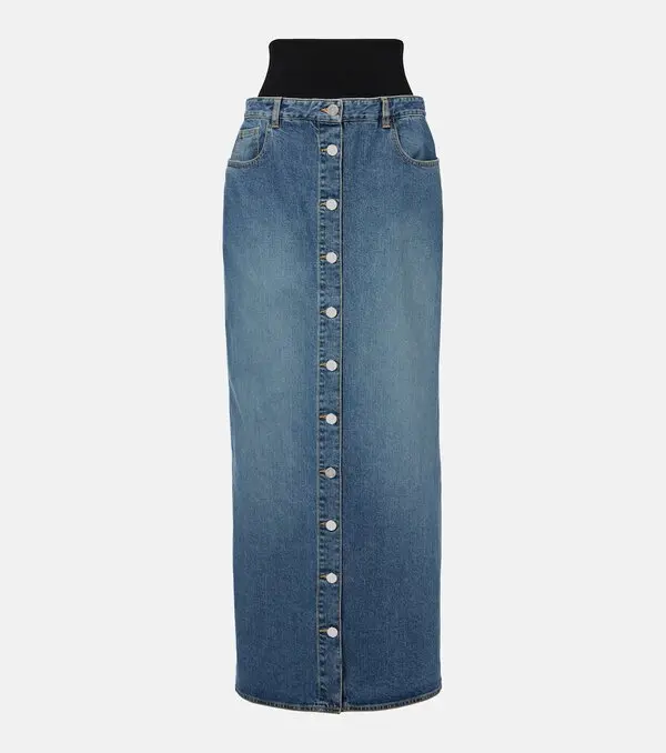 Alaïa Denim Maxi Skirt