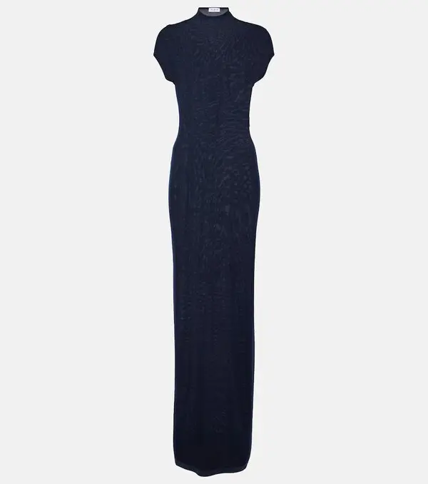 Alaïa Cashmere Maxi Dress - Blue