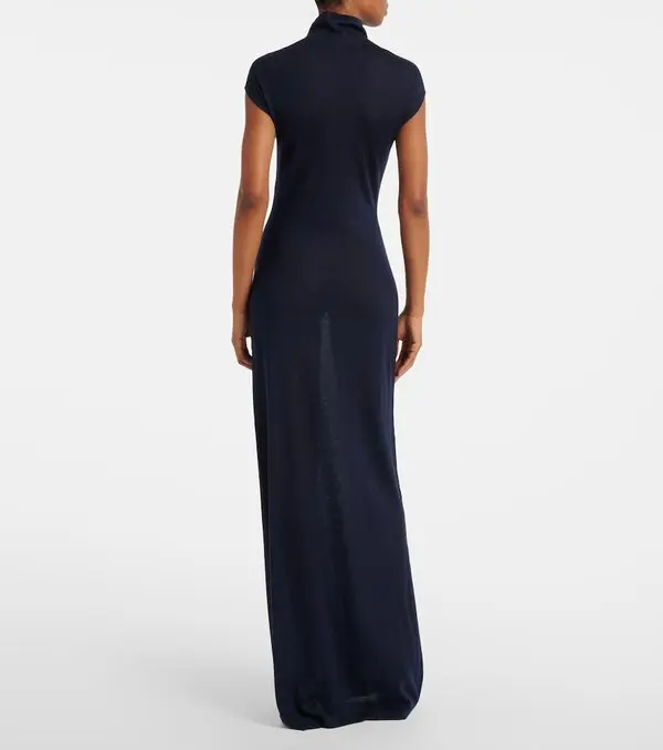 Alaïa Cashmere Maxi Dress - Blue