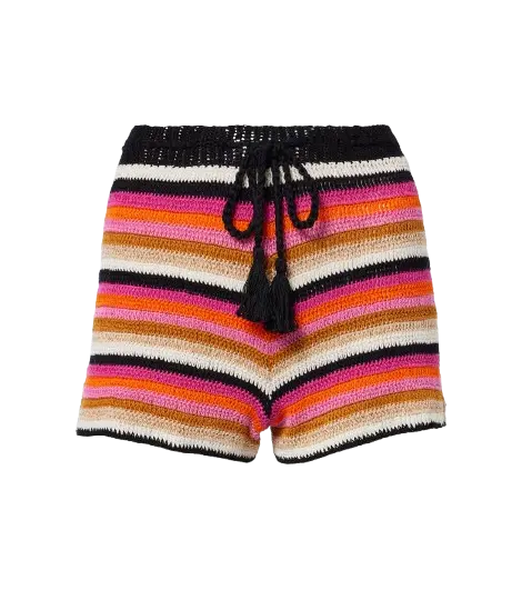 Anna Kosturova Summer Cotton Crochet Shorts - Multicoloured