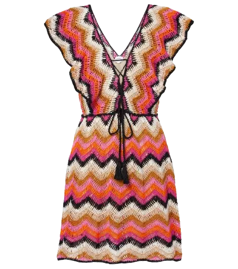 Anna Kosturova Melissa Cotton Crochet Minidress - Multicoloured