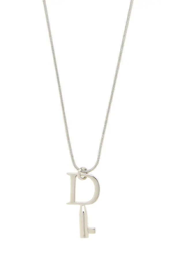 Dior Key Pendant Necklace - Silver