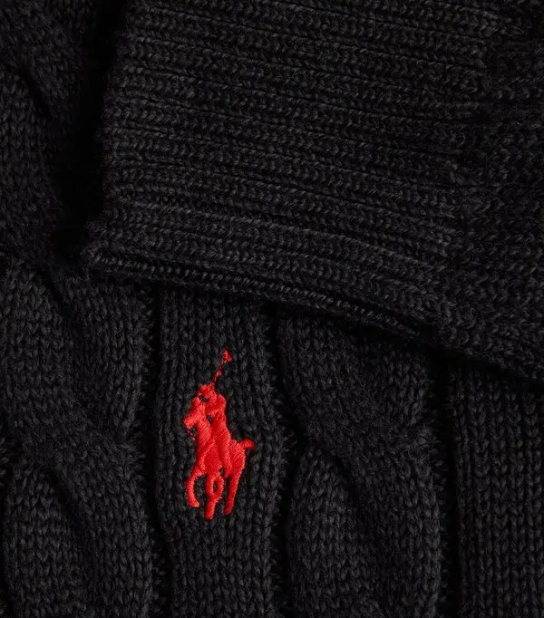 Polo Ralph Lauren Cable-knit Quarter-zip Sweater - Black