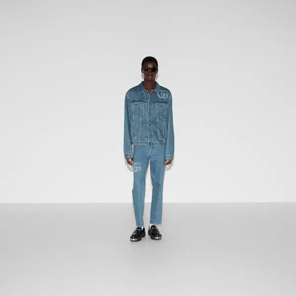 Gucci Lasered Double G Denim Jacket
