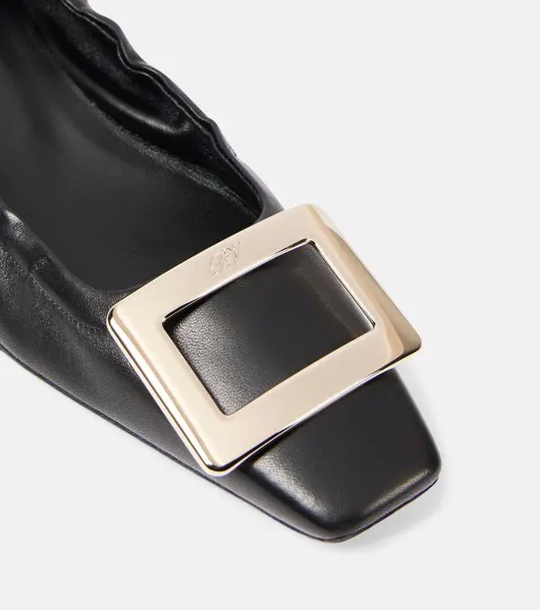 ROGER VIVIER Belle Vivier Leather Ballet Flats