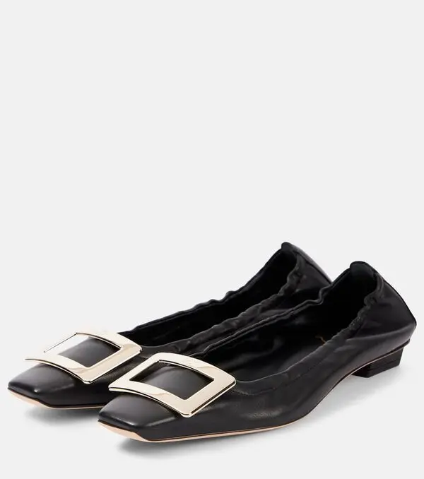 ROGER VIVIER Belle Vivier Leather Ballet Flats