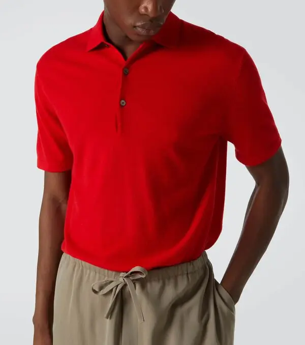 Arch4 Mr Rochester Cashmere Polo Shirt - Red