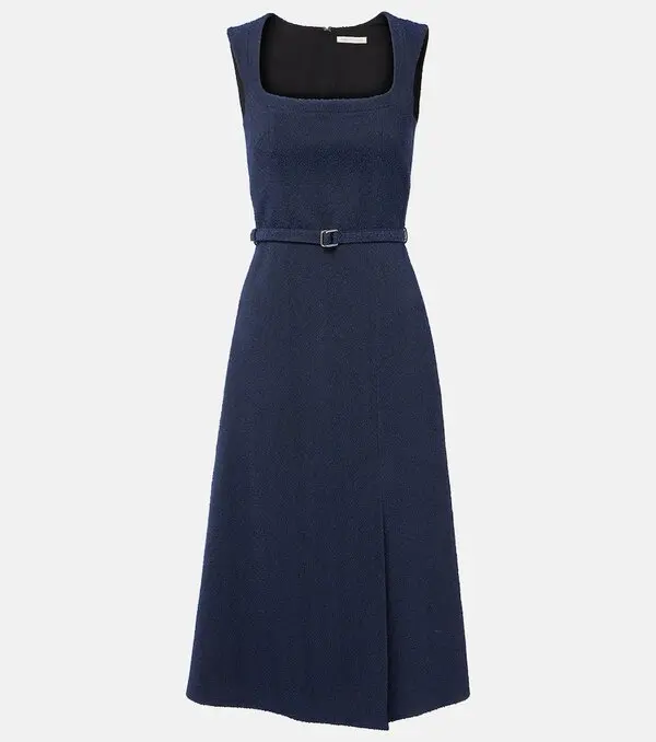 EMILIA WICKSTEAD Pinah Cotton-blend Bouclé Midi Dress - Blue