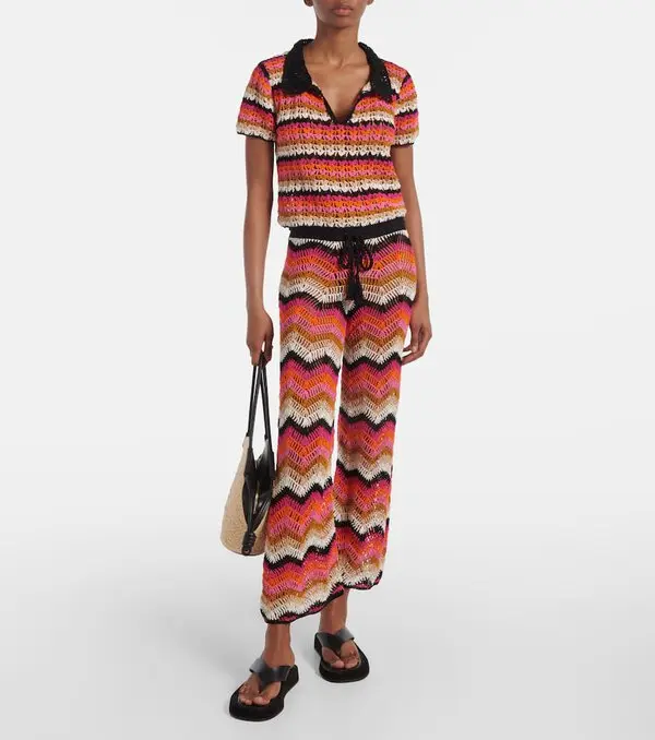 Anna Kosturova Striped Cotton Polo Shirt