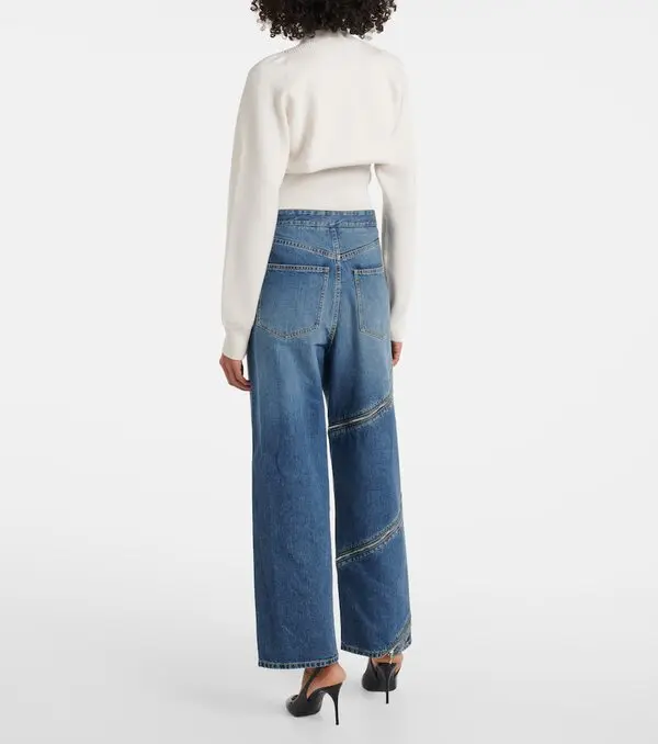 Alaïa Wide-leg Zip-up Jeans