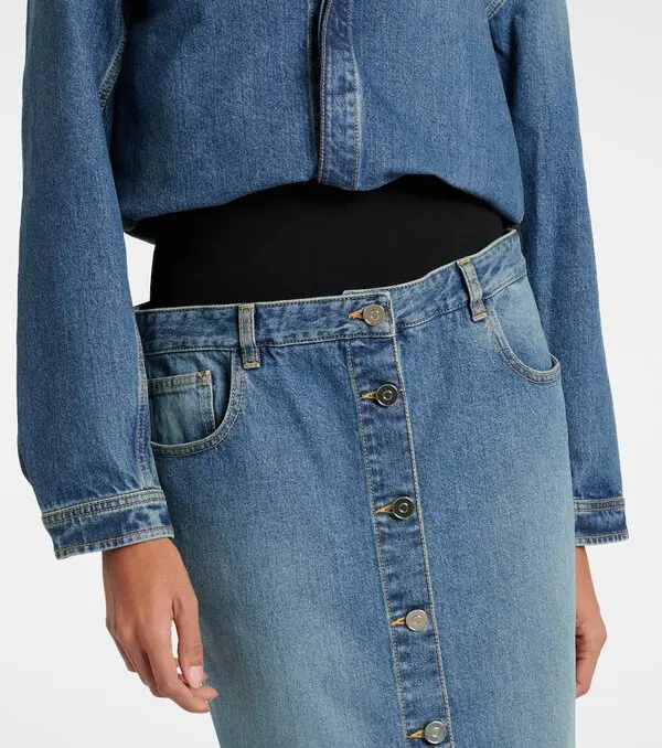 Alaïa Denim Maxi Skirt