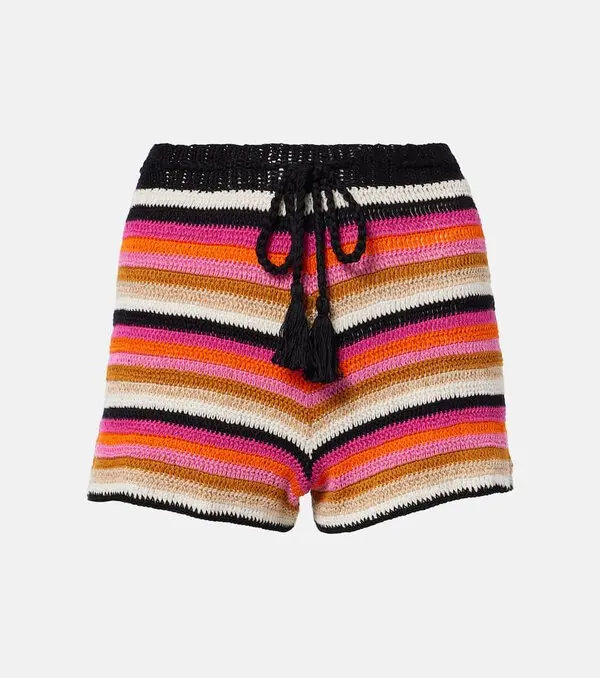 Anna Kosturova Crochet Cotton Shorts - Multicoloured