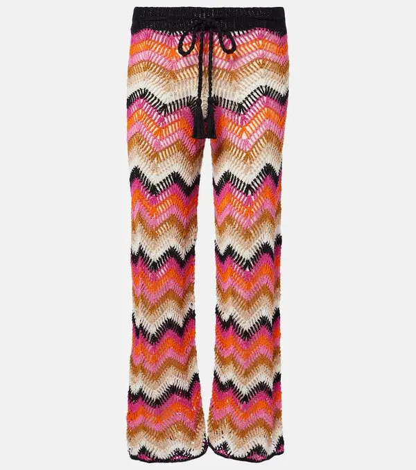Anna Kosturova Crochet Wide-leg Pants - Multicoloured