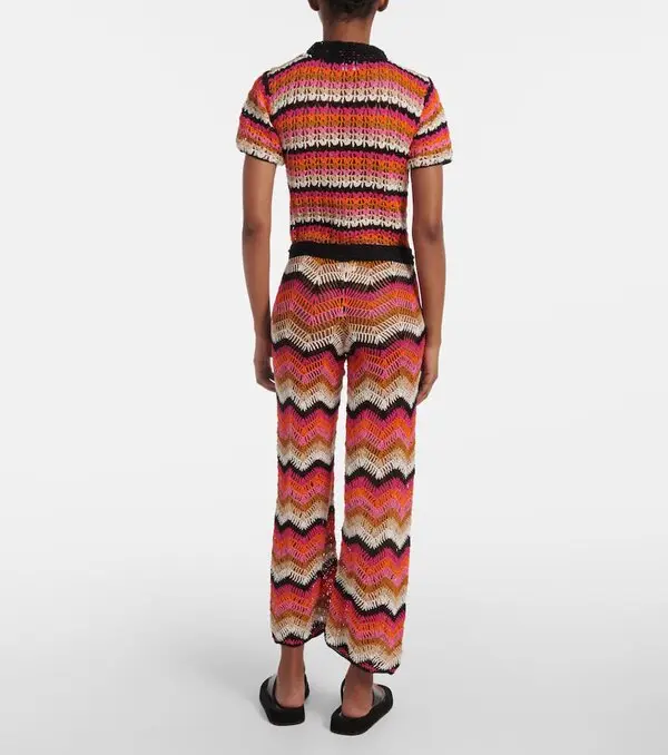 Anna Kosturova Crochet Wide-leg Pants