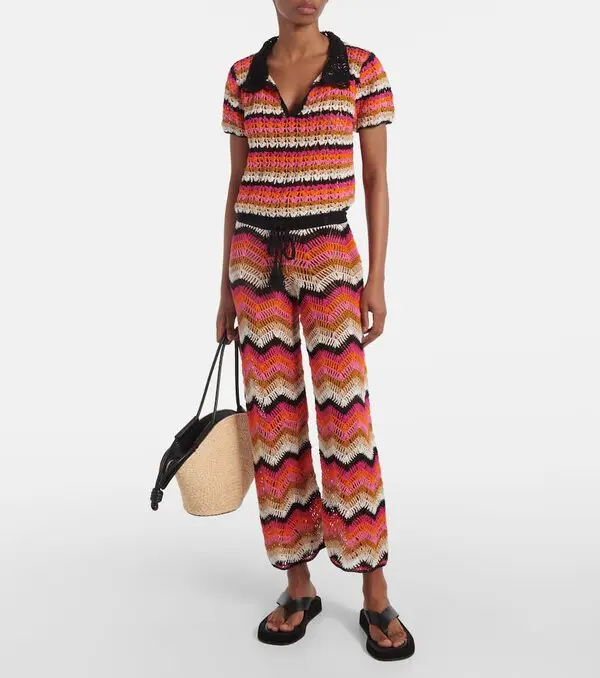 Anna Kosturova Crochet Wide-leg Pants