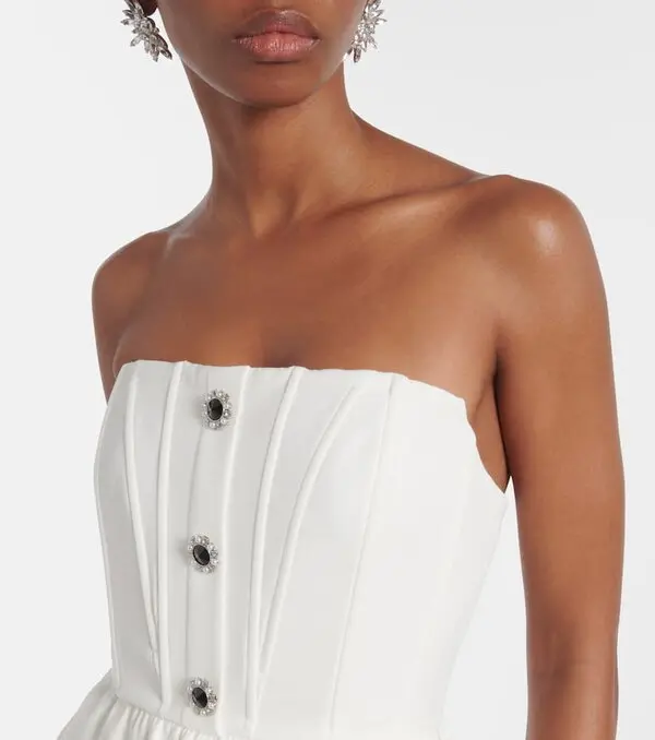 SELF-PORTRAIT Strapless Crepe Jumpsuit