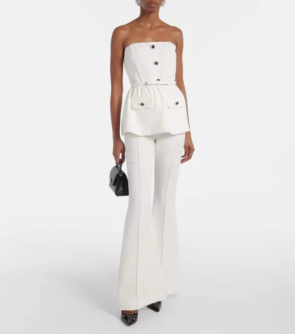 SELF-PORTRAIT Strapless Crepe Jumpsuit