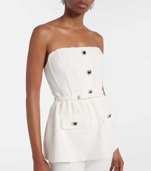 SELF-PORTRAIT Strapless Crepe Jumpsuit