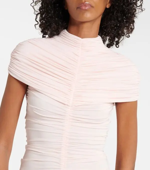 Alaïa Ruched Jersey Midi Dress