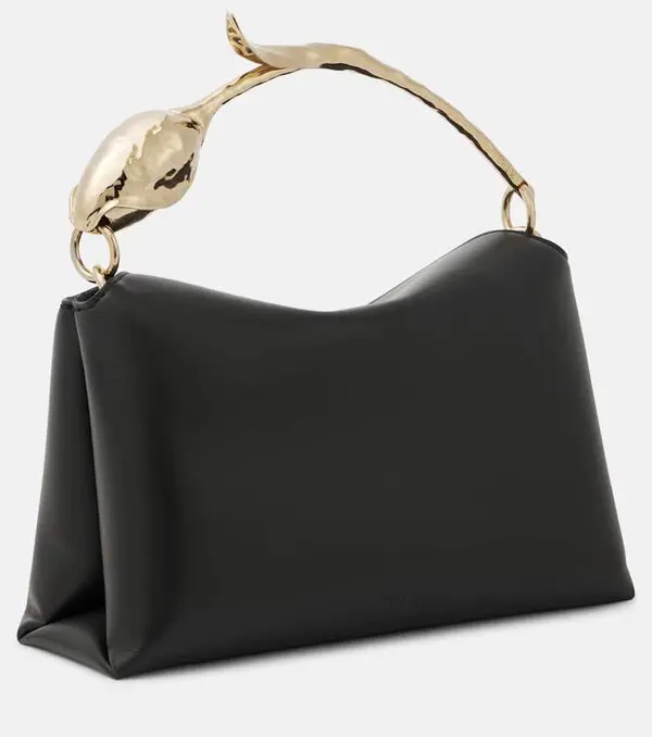 Erdem Bloom Medium Leather Tote Bag - Black