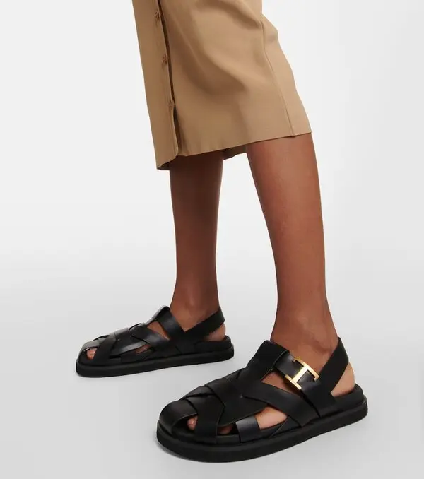 TOD'S Leather Sandals With Buckle Fastening